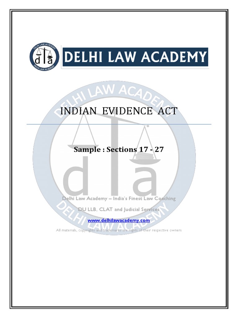 Indian Evidence Act | PDF | Evidence (Law) | Evidence