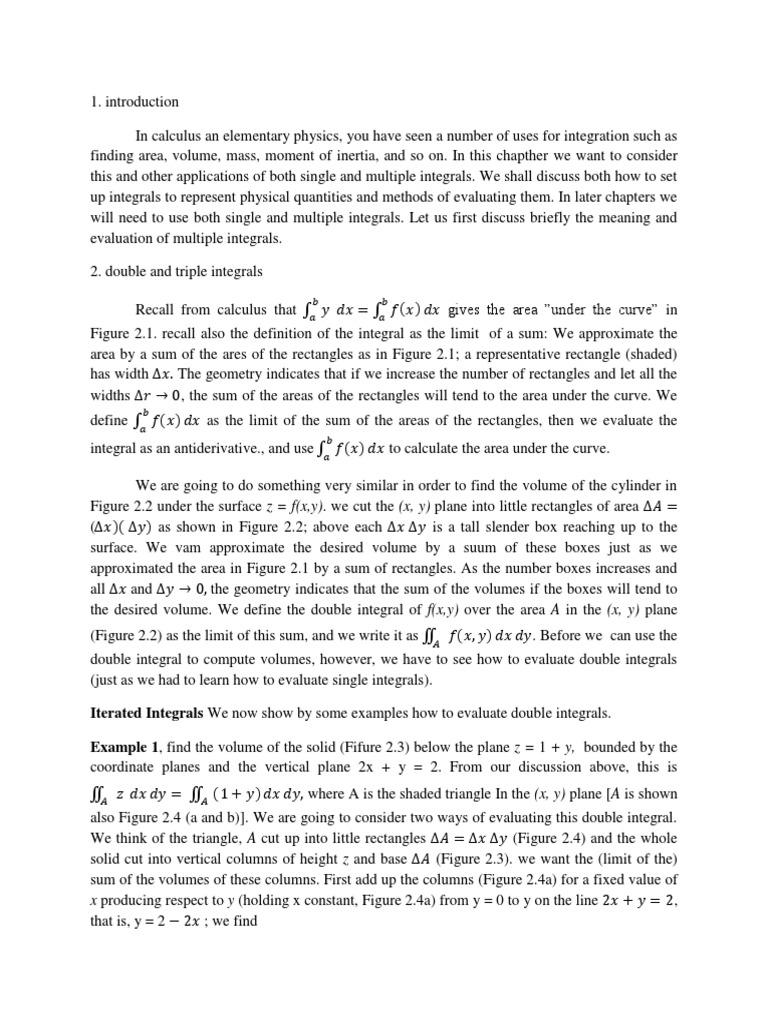 Applications of Single and Multiple Integrals: Calculating Physical ...