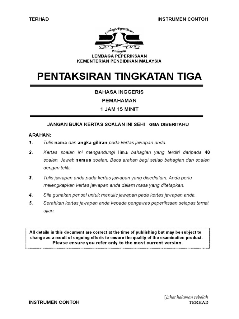 PT3 Reading Sample Test | Download Free PDF | Barbecue Grill | Leisure
