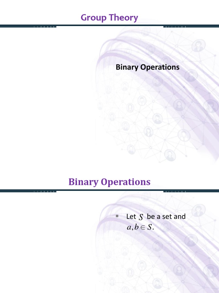 Group Theory: Binary Operations | PDF | Group Theory | Algebraic Structures