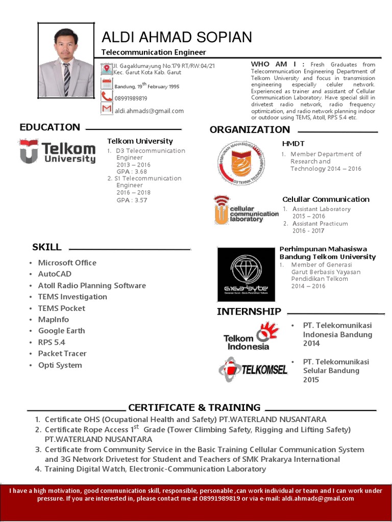 Aldi Ahmad Sopian: Education Organization | PDF | Telecommunication | Radio