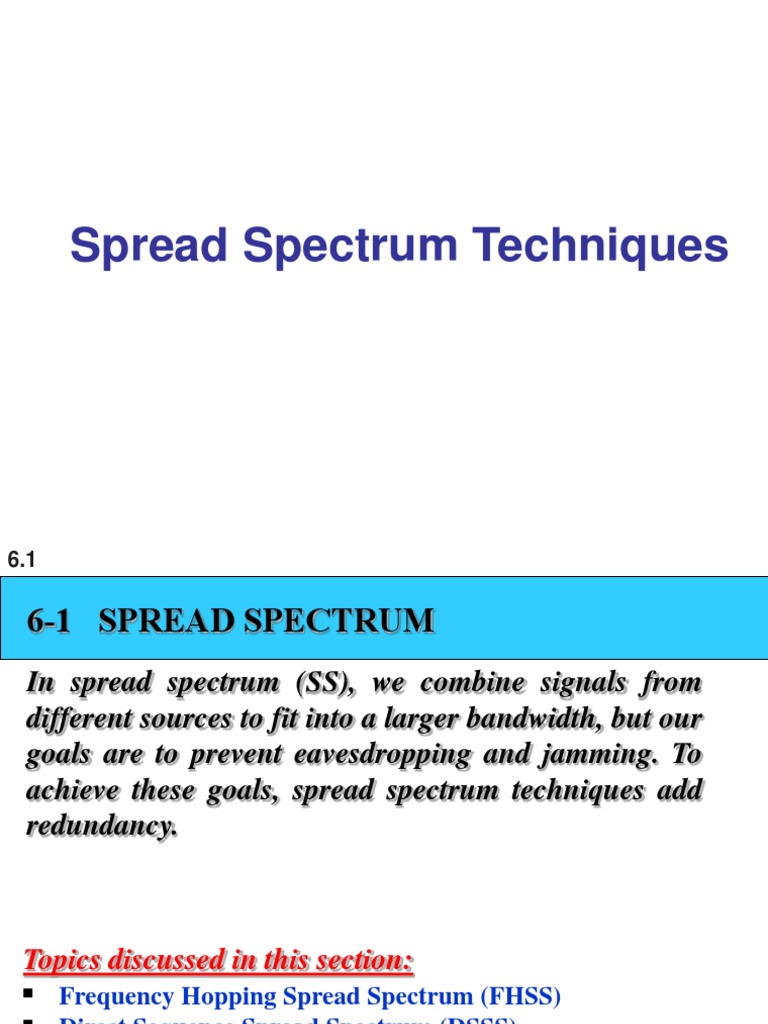 Spread Spectrum Techniques FHSS | PDF | Radio | Physical Layer Protocols