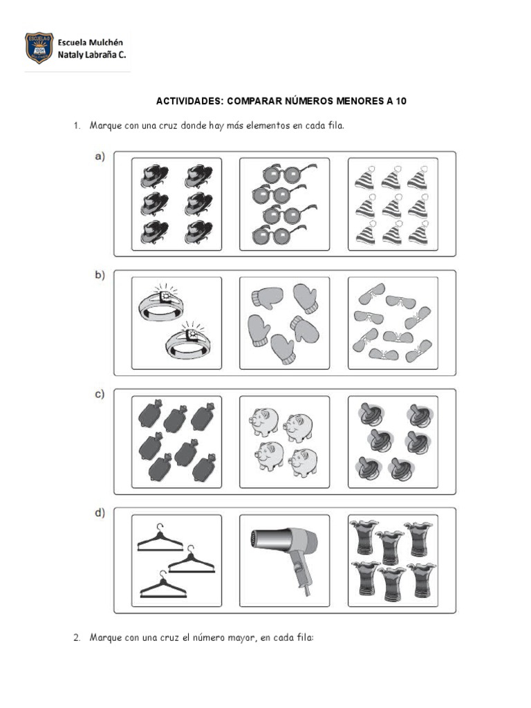 Comparar Numeros Hasta El 10 | PDF