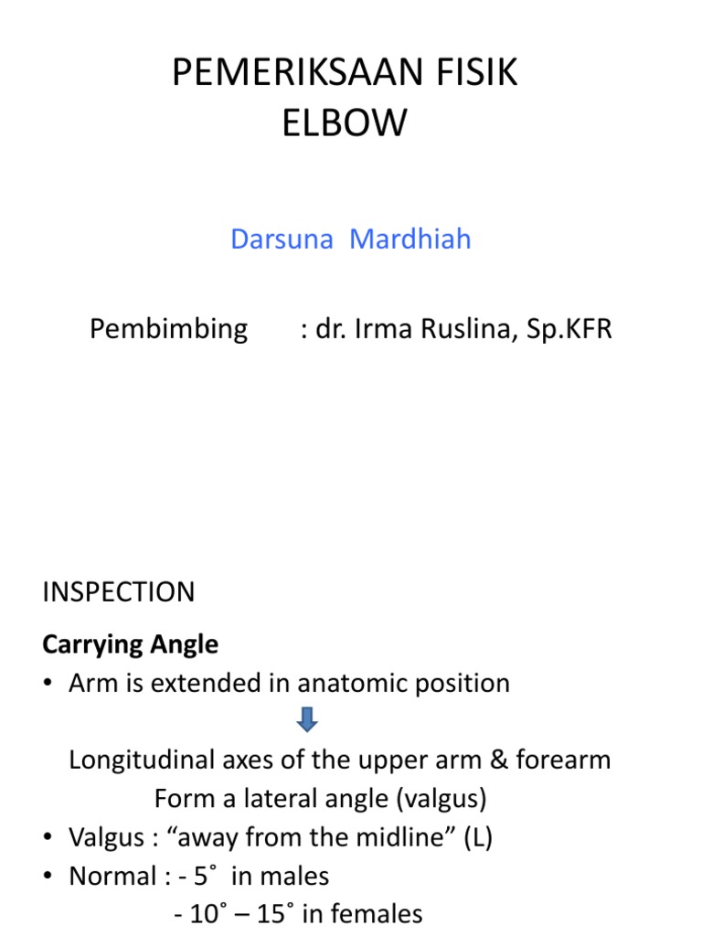 Elbow Physical Examination Guide | PDF | Elbow | Arm