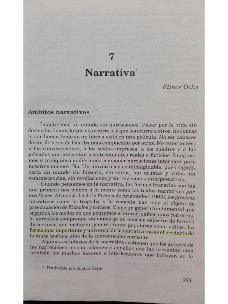 La Narrativa - Elinor Ochs PDF | PDF