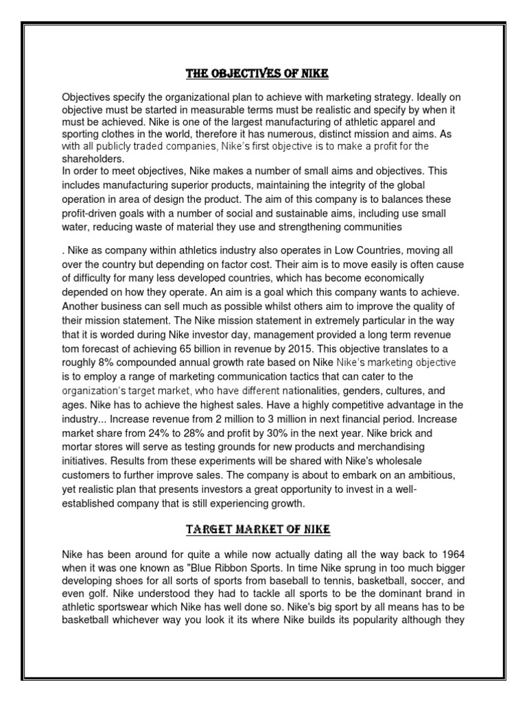 Analyzing Nike's Marketing Objectives and Strategies Through Each Stage ...