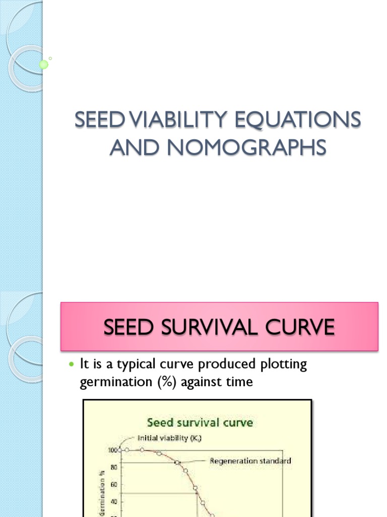 Seed Viability Equations and Nomographs | PDF | Seed | Germination
