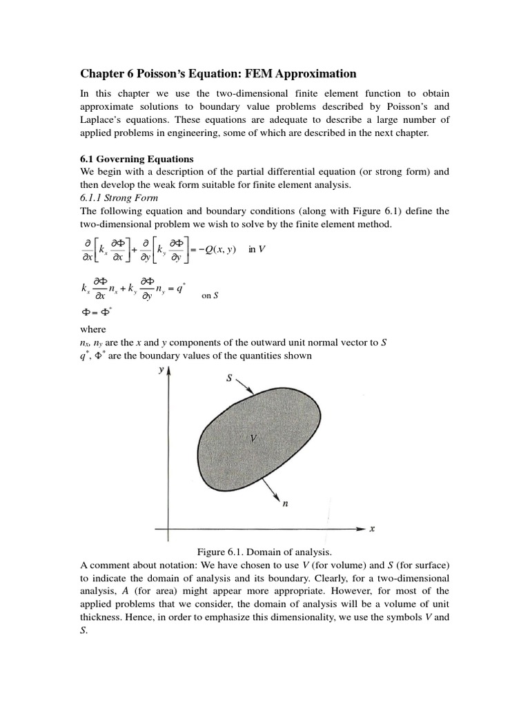 Chapter 6 Poisson's Equation: FEM Approximation: 6.1 Governing Equations | PDF | Finite Element ...