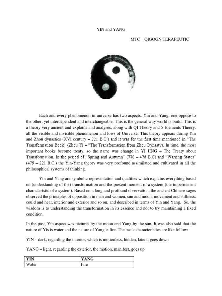 Yin and Yang | PDF | Yin And Yang | Human Body