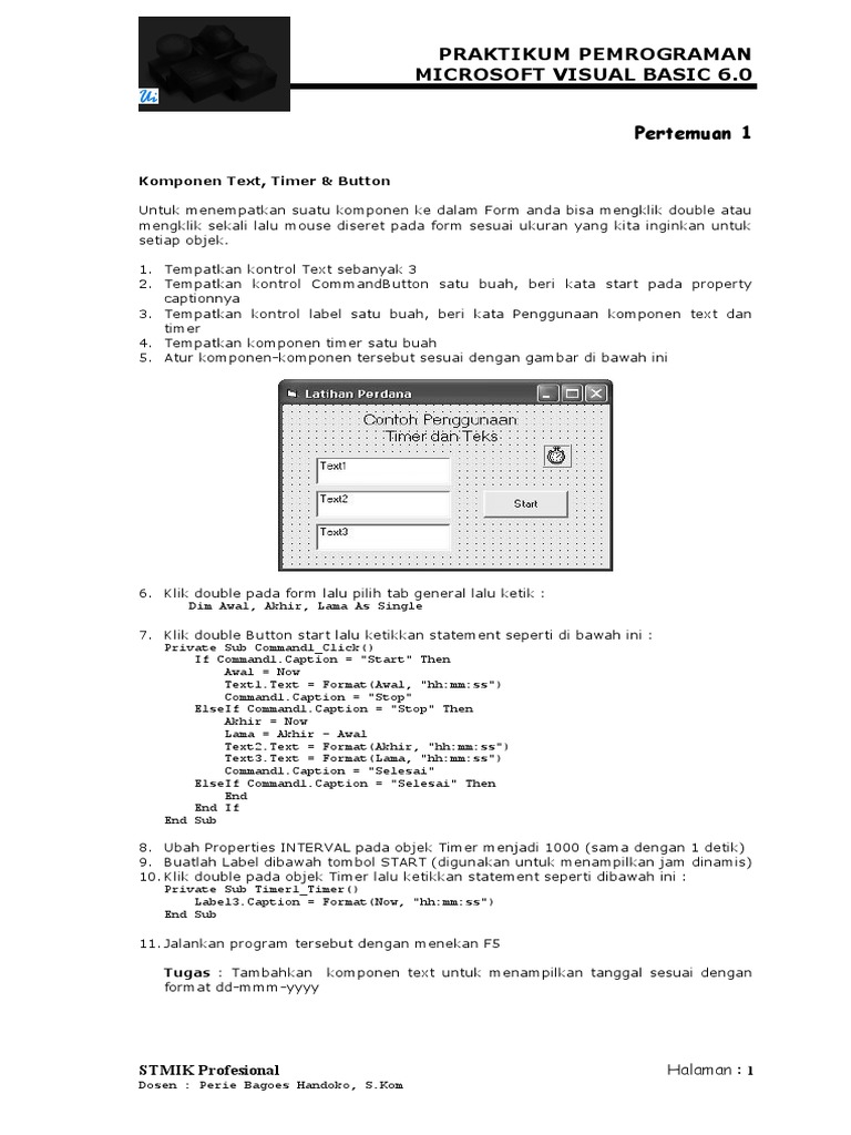 Praktikum Visual Basic 6 (OKT 2010) | PDF