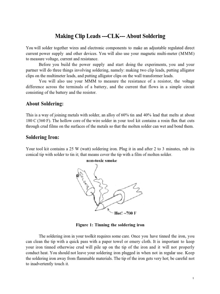 Making Clip Leads - How to Solder Connections | PDF | Soldering ...
