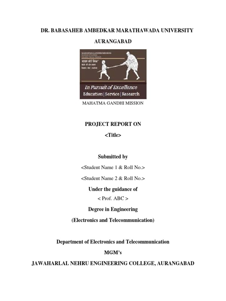 Dr. Babasaheb Ambedkar Marathwada University Project Report | PDF