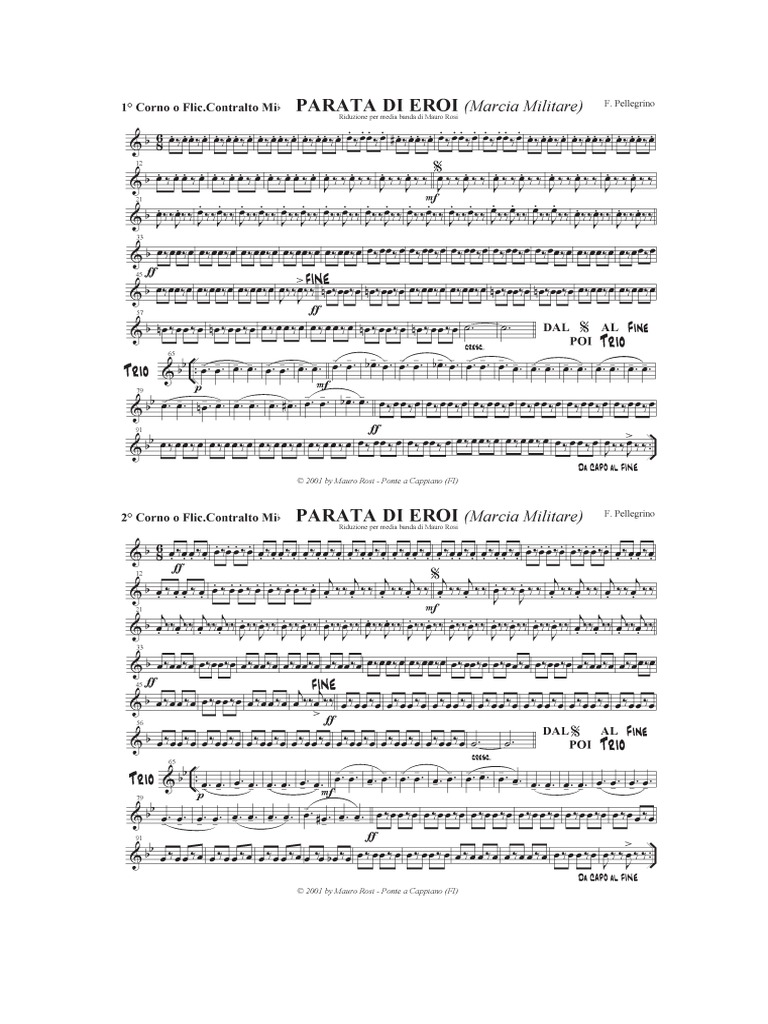 Parata D'eroi - Corno Eb 1-2 | PDF