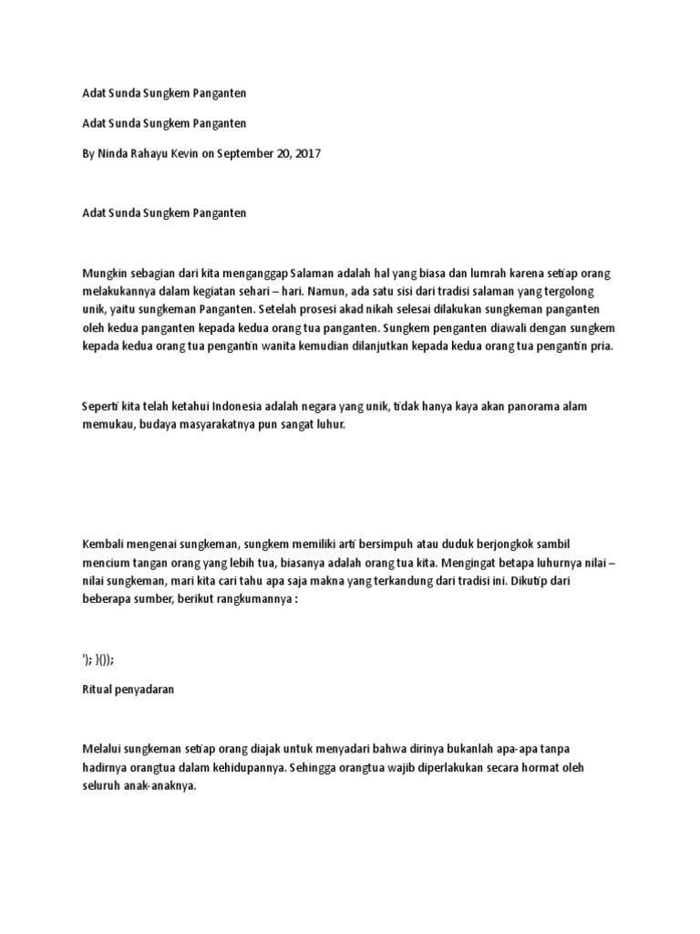 Adat Sunda Sungkem | PDF