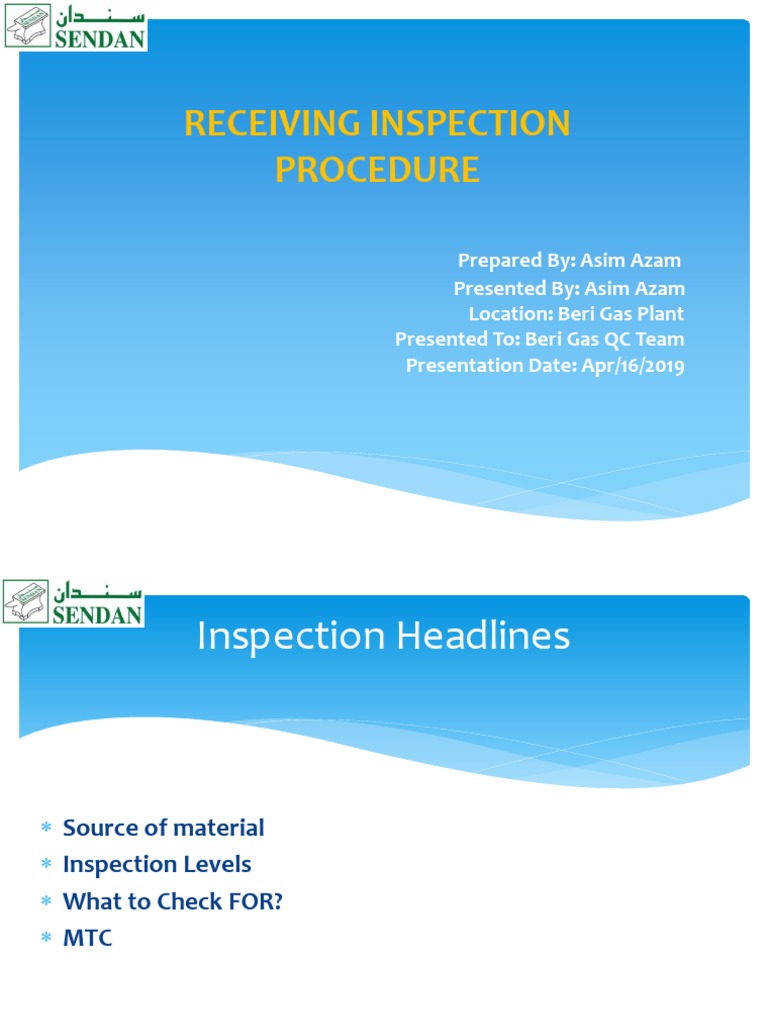 Receiving Inspection Procedure | PDF