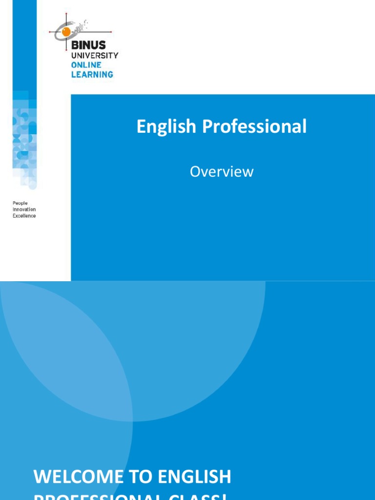 English Professional Course Overview | PDF | Test Of English As A ...