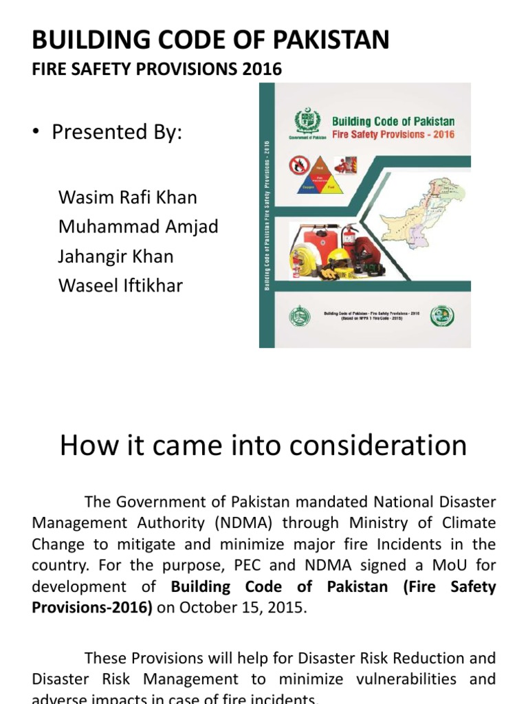 Building Code of Pakistan: - Presented by | PDF | Fire Safety | Fire ...