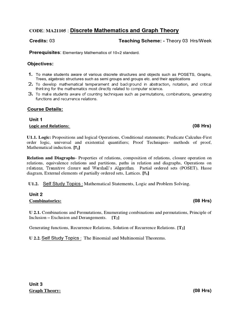 MA21105: Discrete Math & Graph Theory | PDF | Combinatorics | Group (Mathematics)