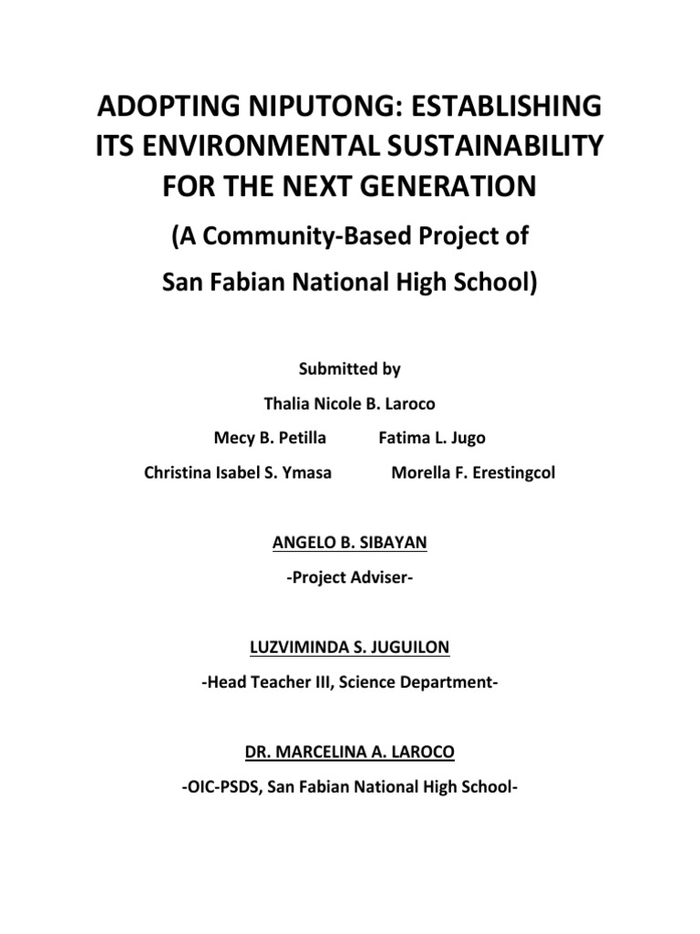 Community-Based Project Title | PDF