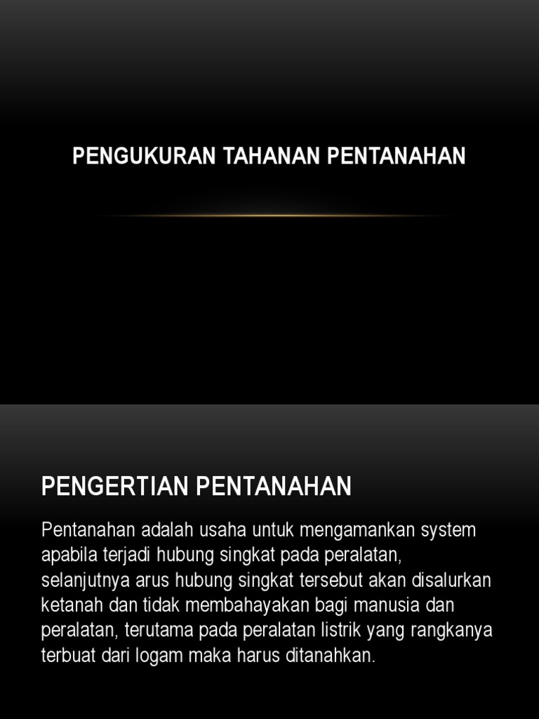 Pengukuran Tahanan Pentanahan dan Alatnya | PDF