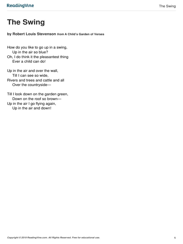 The Swing Comprehension | PDF