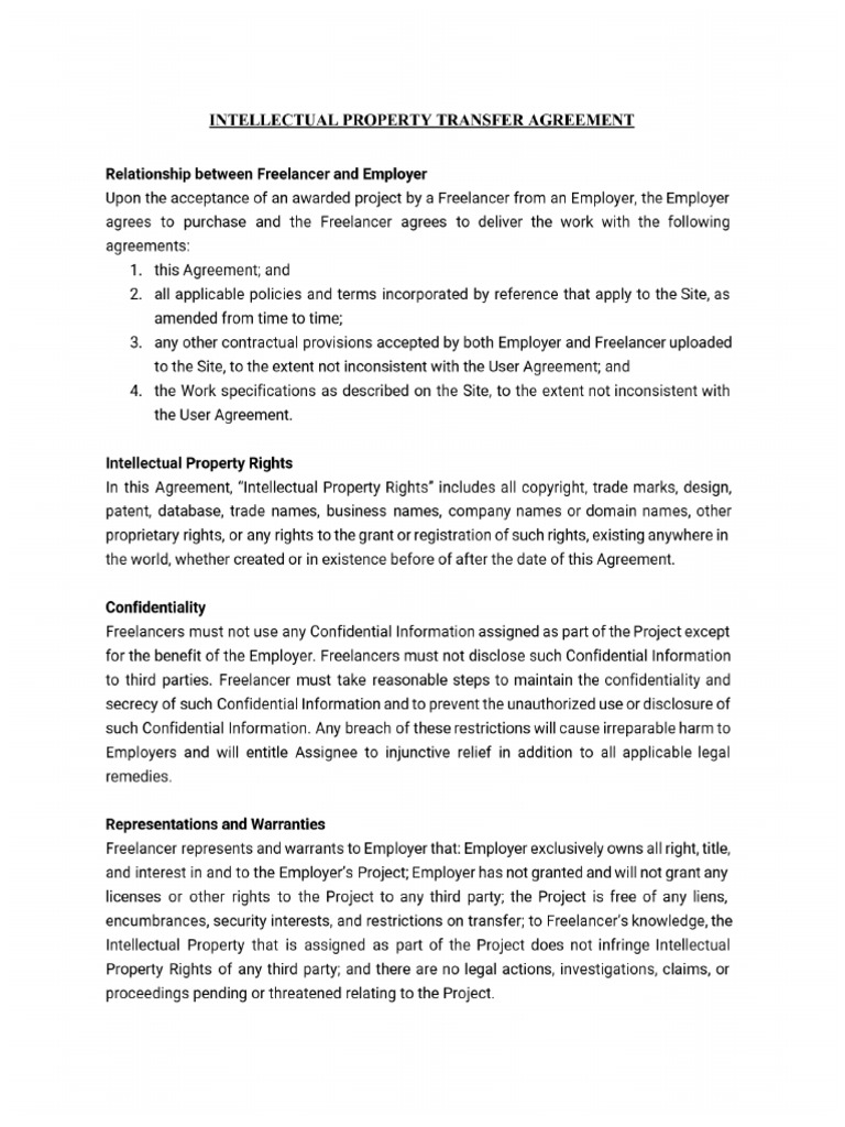 Intellectual Property Transfer Agreement PDF | PDF