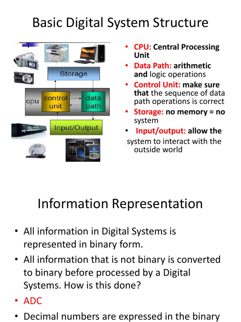 Basic Digital System Structure: - CPU: - Data Path: - Control Unit: - Storage | Download Free ...