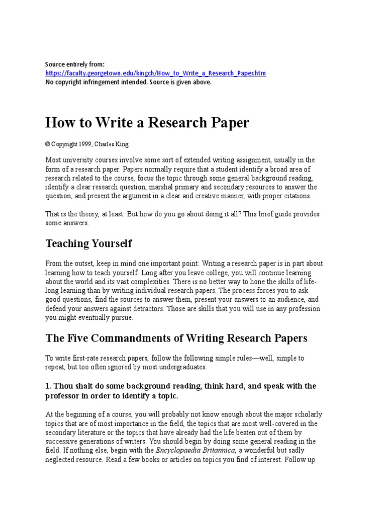 How To Write A Research Paper | Download Free PDF | Question | Argument