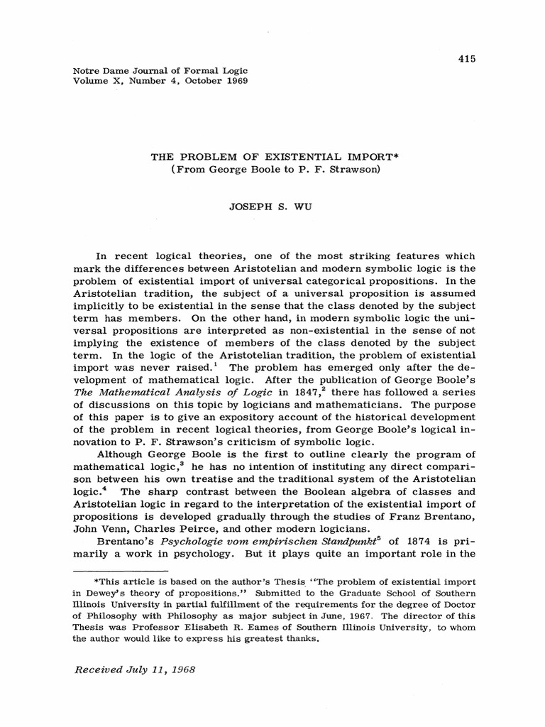 The Problem of Existential Import | PDF | Logic | Proposition