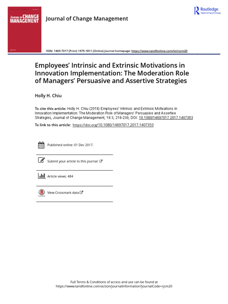 Intrinsic And Extrinsic Motivation Journal – ZZGH