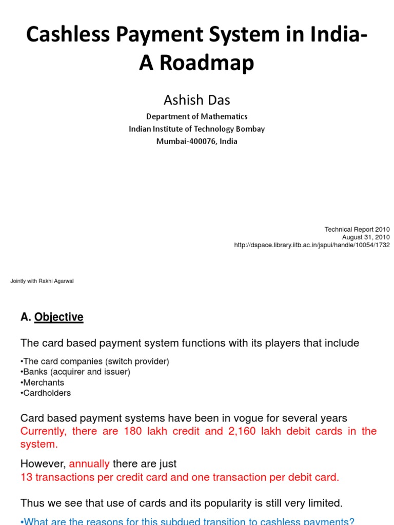 Cashless Payment System in India-A Roadmap: Ashish Das | PDF | Credit ...