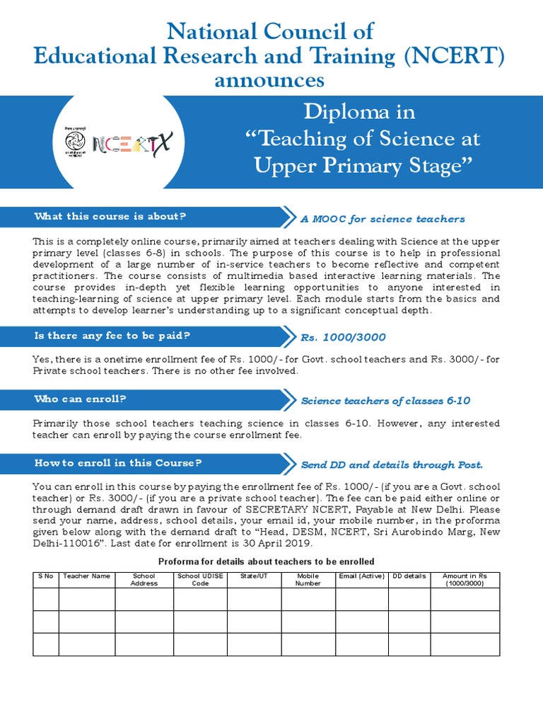 National Council of Educational Research and Training (NCERT) Announces ...