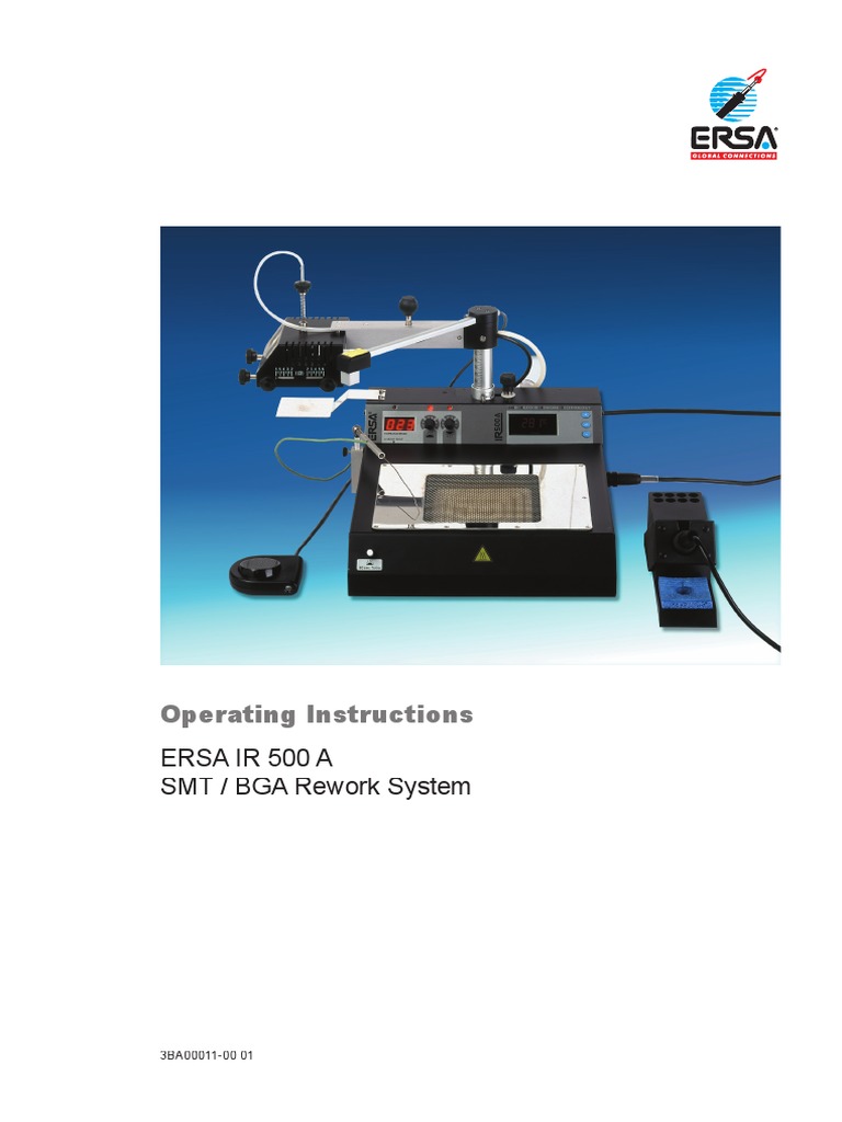 Operating Instructions: Ersa Ir 500 A SMT / BGA Rework System | PDF ...