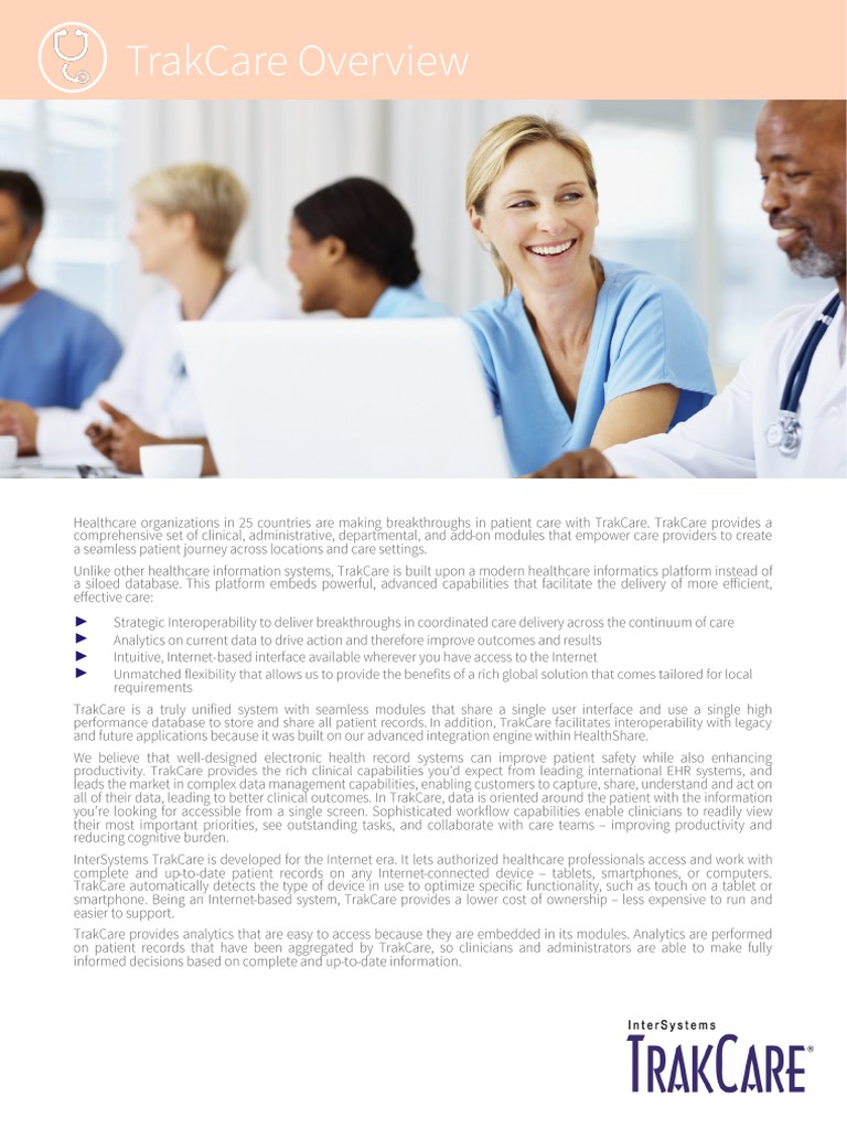 TrakCare Overview 09012015 | PDF | Patient | Health Economics