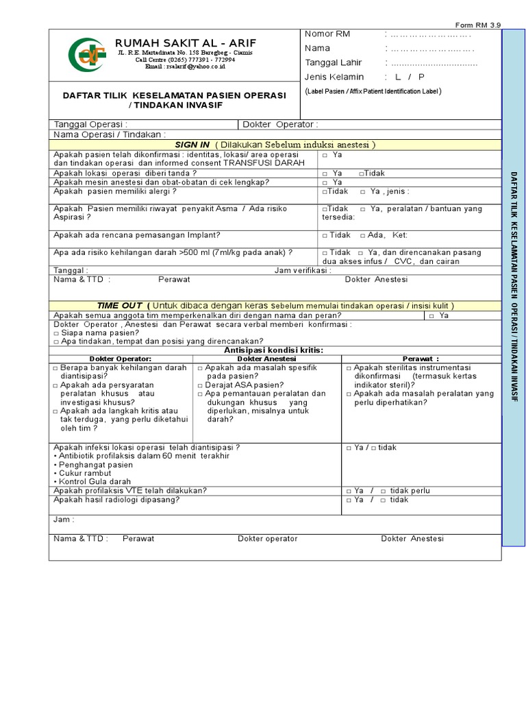 Daftil Pasien Operasi | PDF