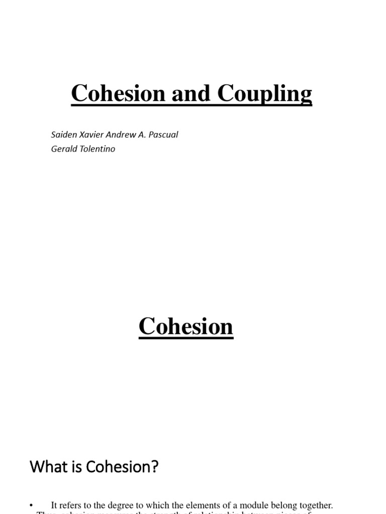 Cohesion and Coupling | PDF | Software Engineering | Areas Of Computer ...