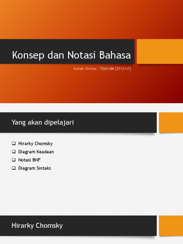 Konsep Hirarki Chomsky dan Notasi BNF | PDF