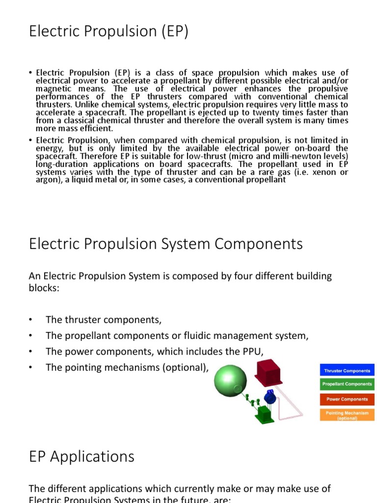 Overview of Electric Propulsion Systems | PDF | Spacecraft Propulsion ...