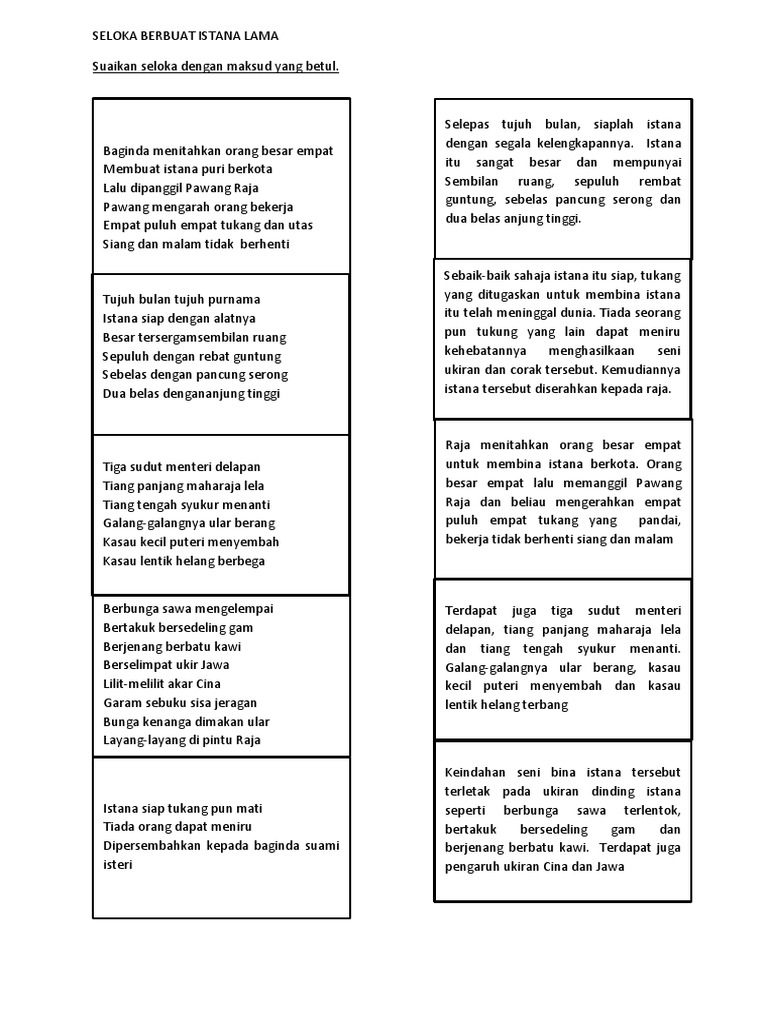 Seloka Berbuat Istana Lama | PDF