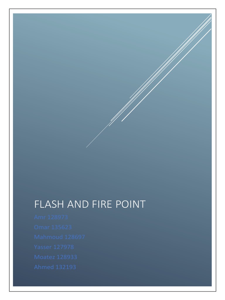 Flash and Fire Point | Download Free PDF | Fires | Chemical Engineering