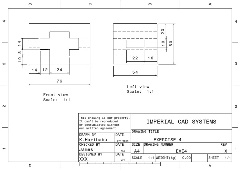 Imperial Cad Systems: K.Haribabu James Exercise 4 Exe4 | PDF | Graphic ...