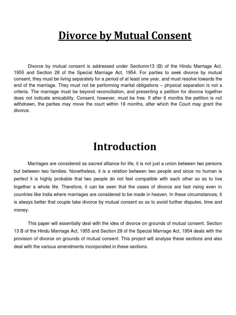 Divorce by Mutual Consent | PDF | Divorce | Supreme Courts