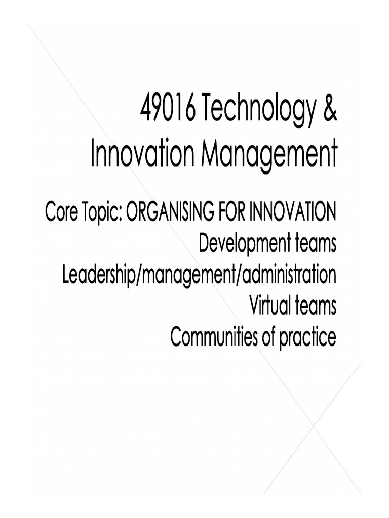 Technology Innovation Management | PDF | Leadership | Communication