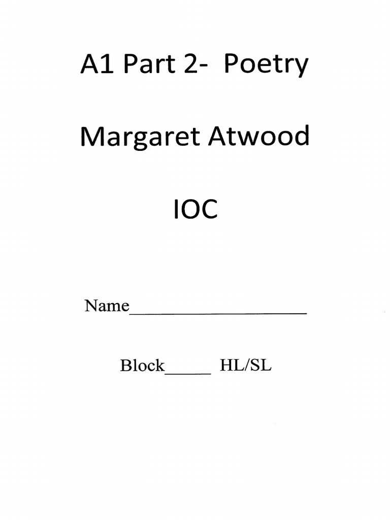 Margaret Atwood Ioc Poem Packet Poetry Feminism PDF | PDF | Poetry ...