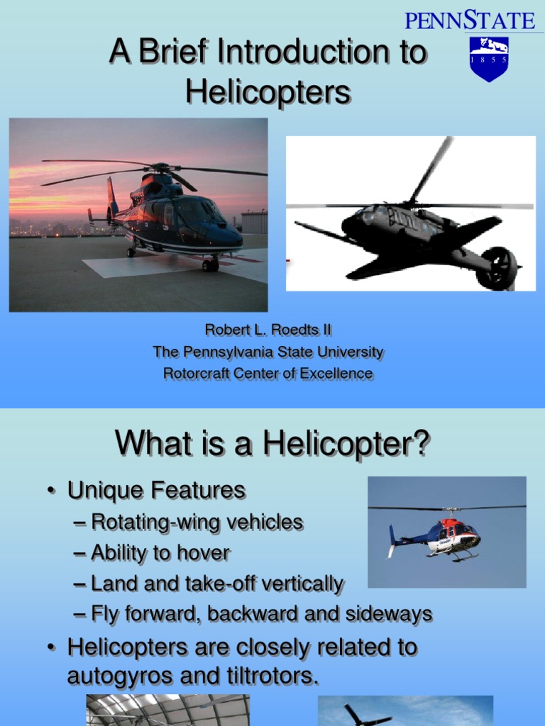 A Brief Introduction To Helicopters: Penn Tate | PDF | Rotorcraft ...