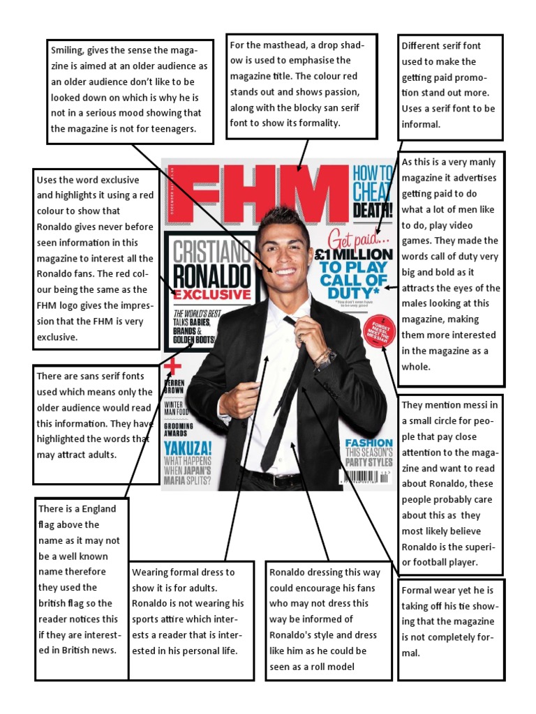 Magazine Cover Analysis Ronaldo | PDF | Writing | Newspaper And Magazine