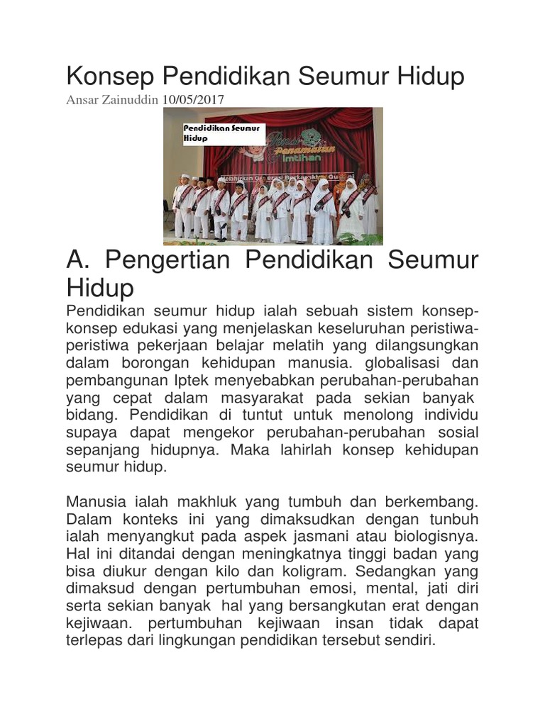Konsep Pendidikan Seumur Hidup | PDF