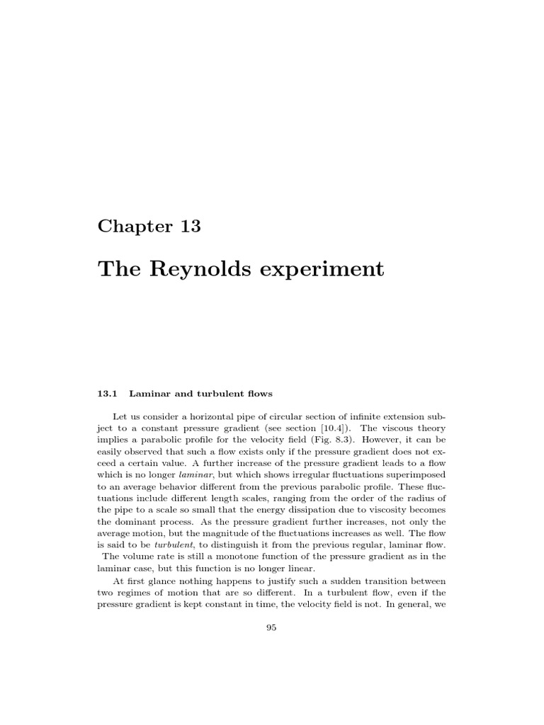 The Reynolds Experiment | PDF | Fluid Dynamics | Turbulence