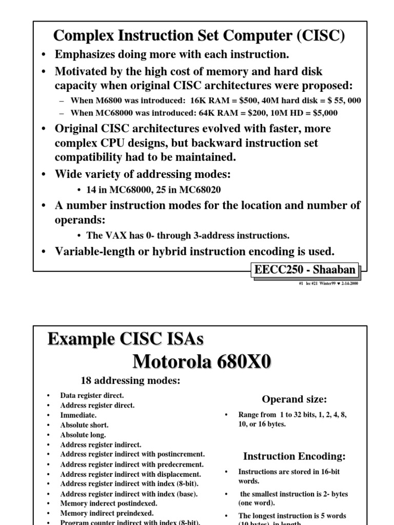 Complex Instruction Set Computer (CISC) | PDF | Electrical Engineering | Integrated Circuit