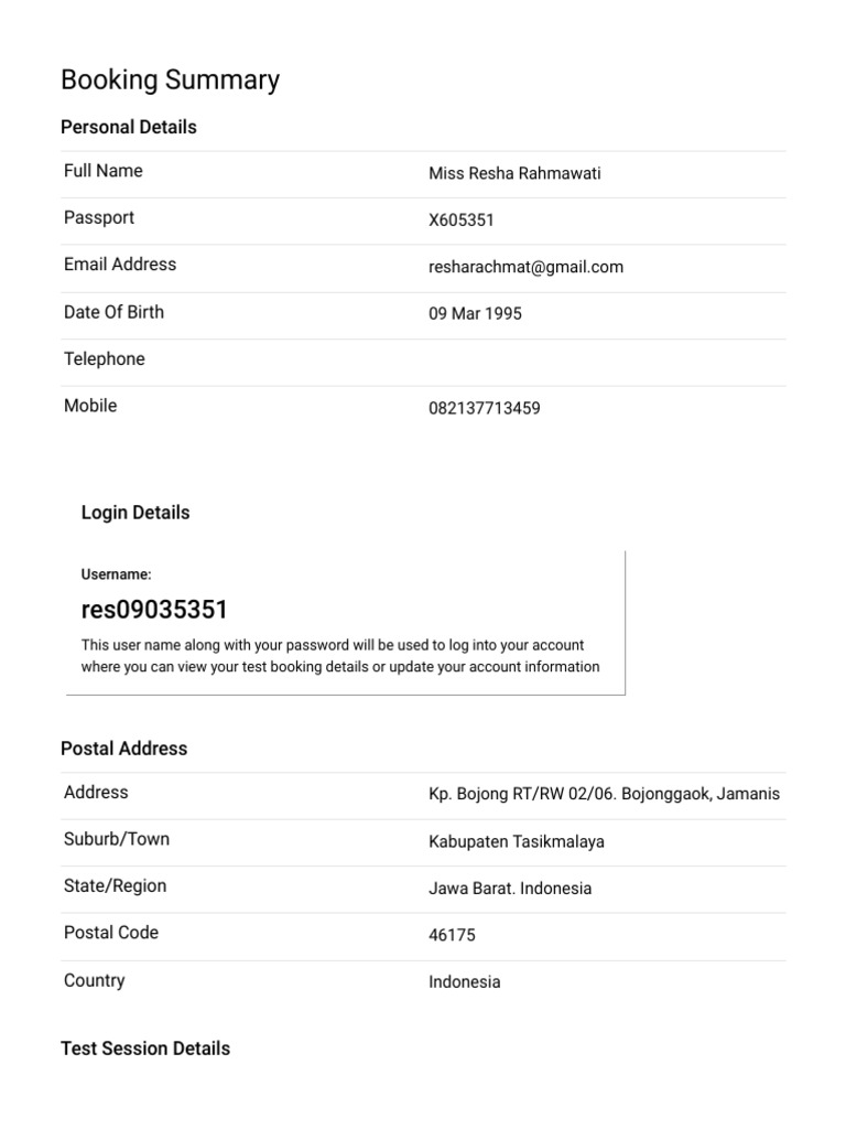 Booking Summary: Personal Details | PDF | Security Engineering ...
